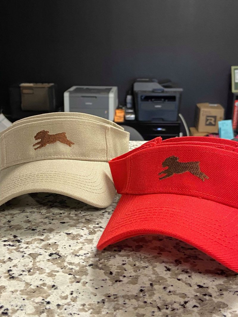 Red Visor with OLBD Running Dog Logo – Operation Little Brown Dog